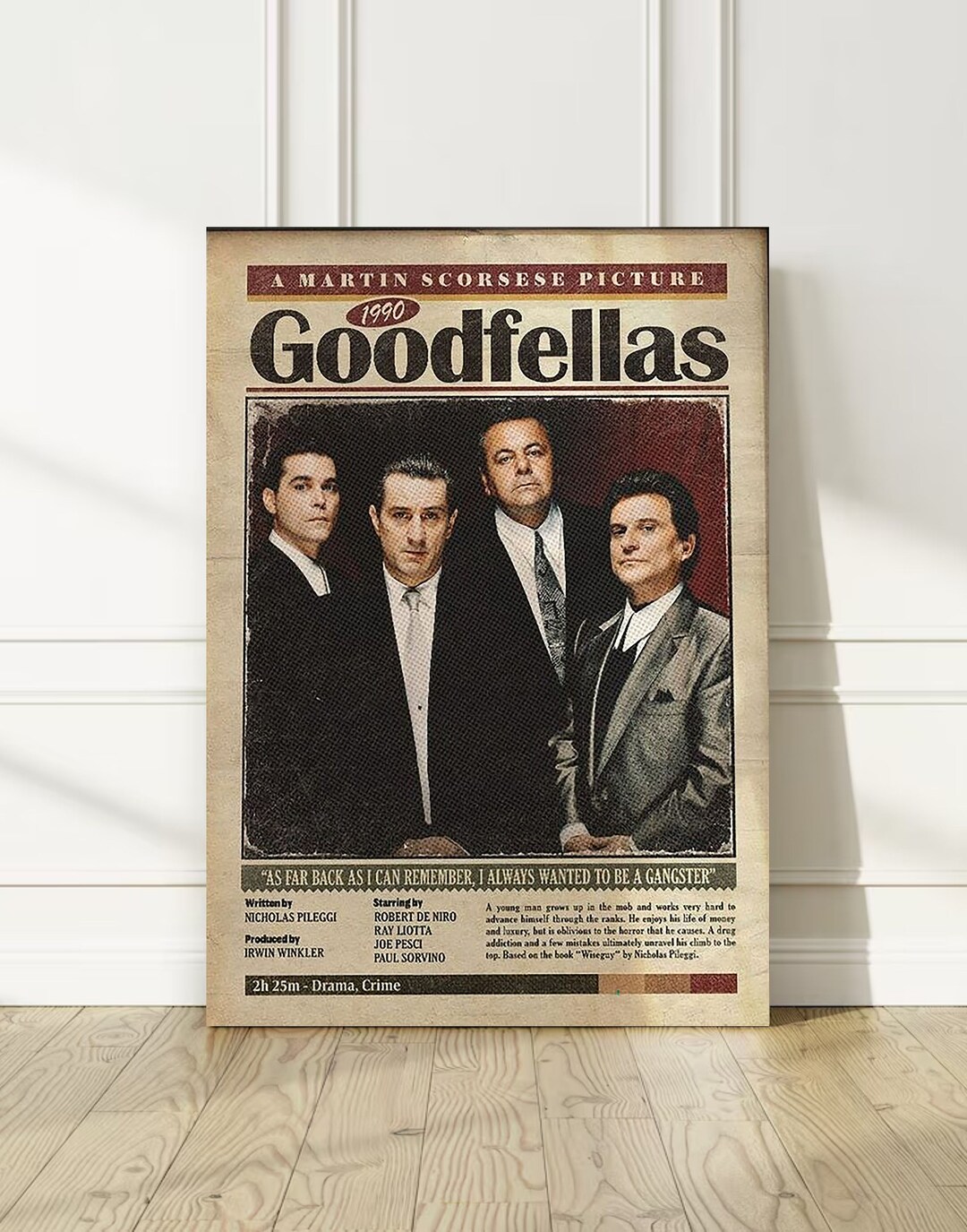 Classic Goodfellas Movie Poster De Niro & Pesci Retro 90s Cinema ...