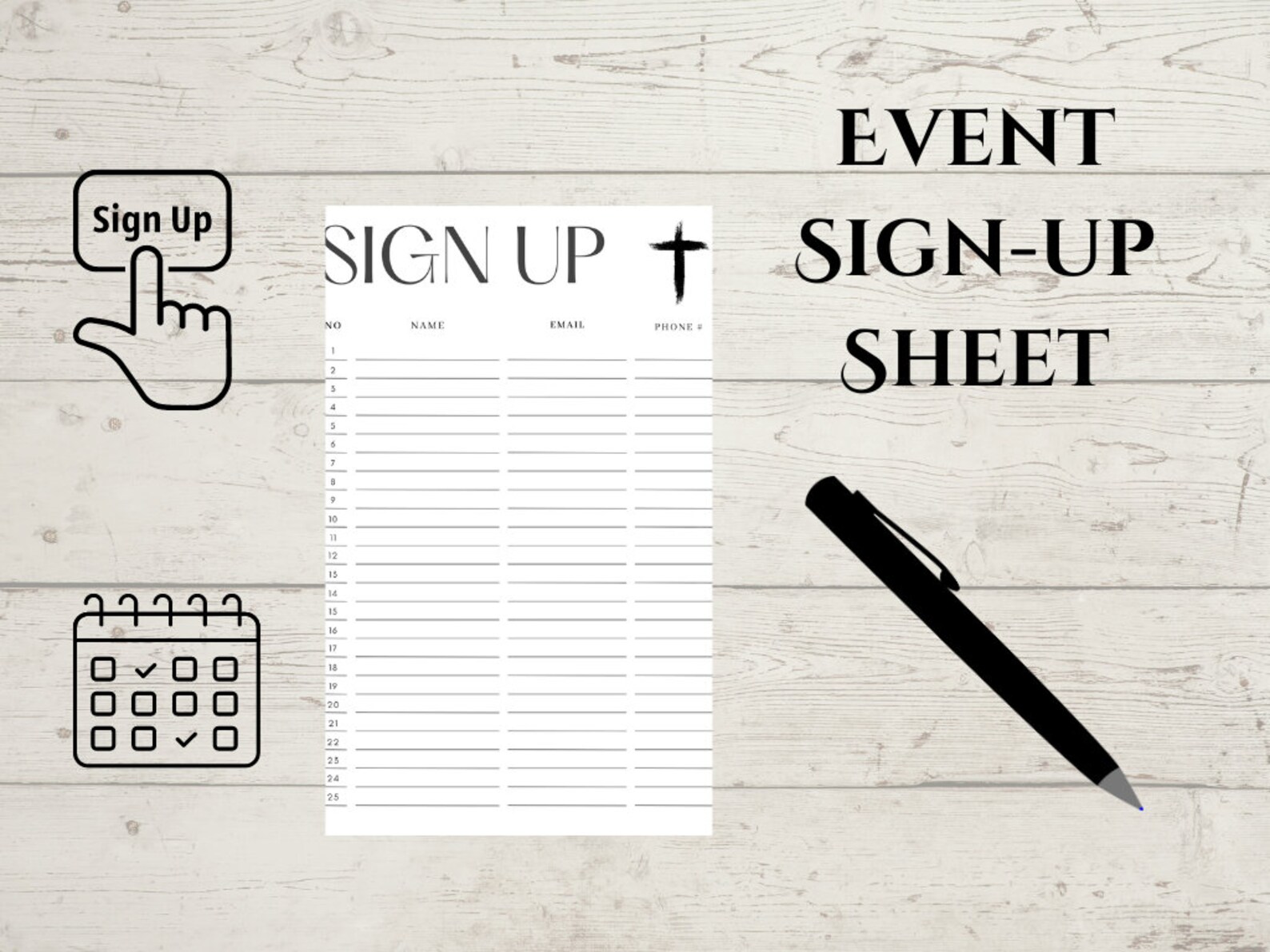 Printable Digital Event Sign-up Sheet - Etsy