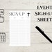 Printable Digital Event Sign-up Sheet - Etsy