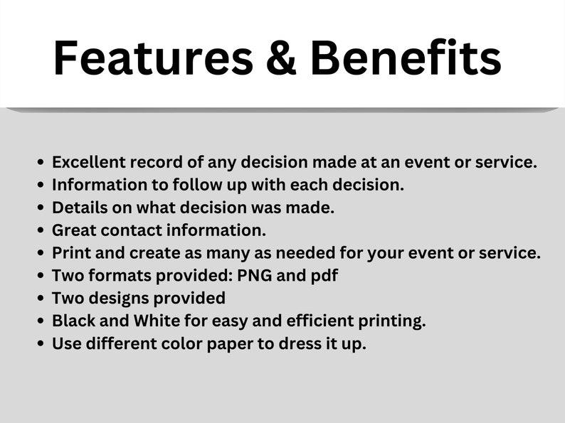 Printable Ministry Decision Card - Etsy