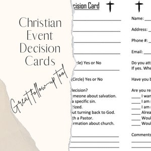 Printable Ministry Decision Card - Etsy