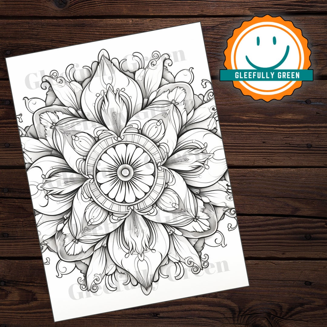 24 Printable Mandala Coloring Pages for Adults and Kids Digital ...