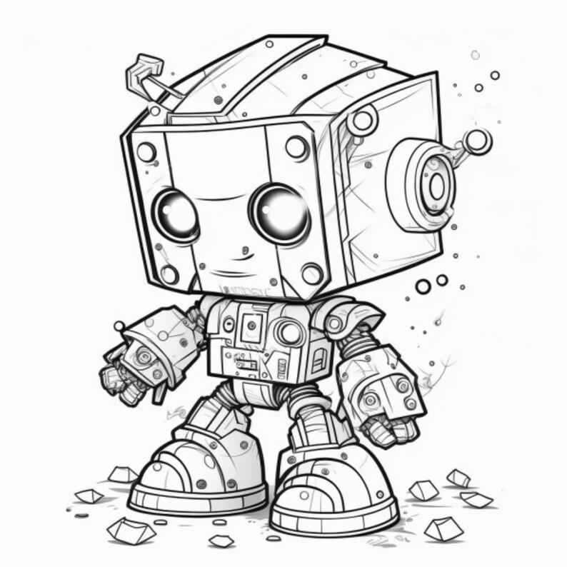 10 Printable Cute Robot Coloring Pages for Kids and Adults - Etsy Australia