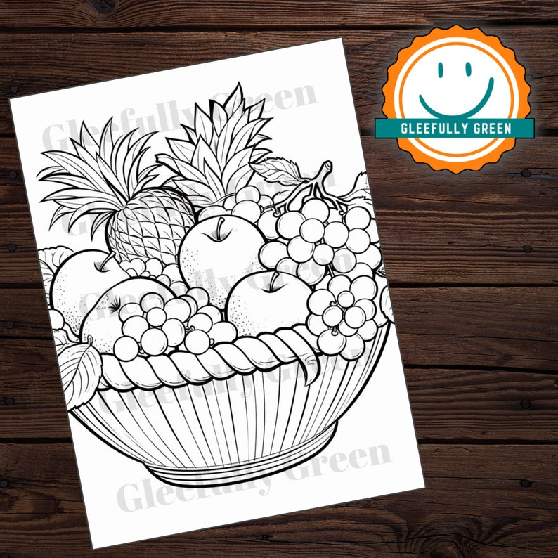 20 Tasty Juicy Fruit Coloring Pages for Adults and Kids Digital ...