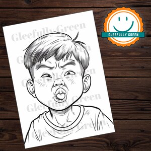 48 Silly Kids Making Funny Faces Coloring Pages for Kids and Adults ...