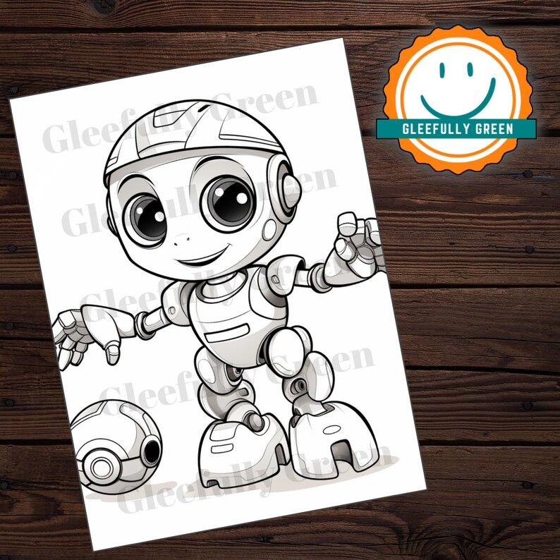 26 Cute Robot Coloring Pages for Adults and Kids Digital Download ...