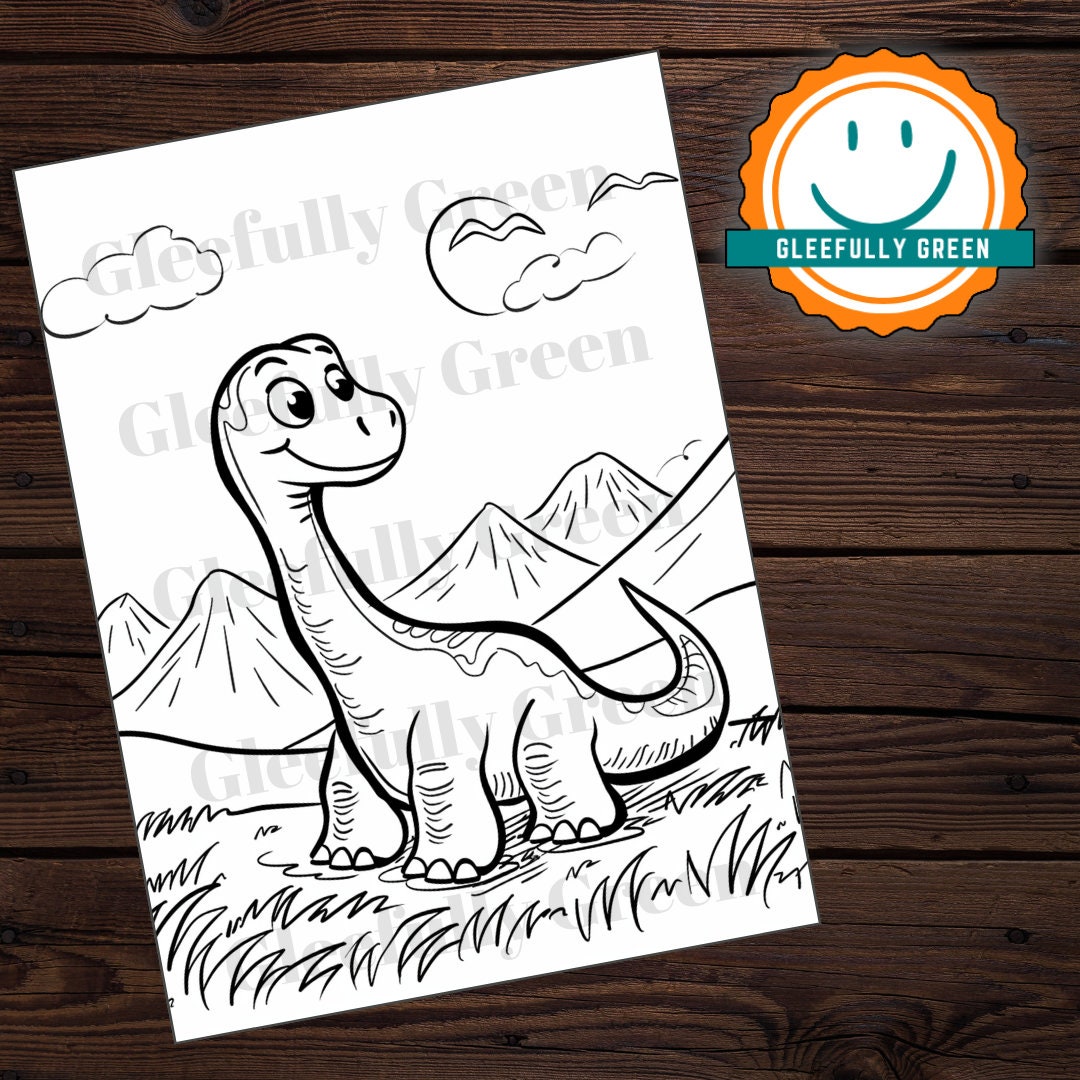 20 Dinosaur Coloring Pages for Adults and Kids Digital Download ...
