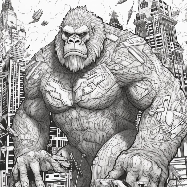 10 Printable Kaiju Coloring Pages for Kids and Adults Digital Download ...