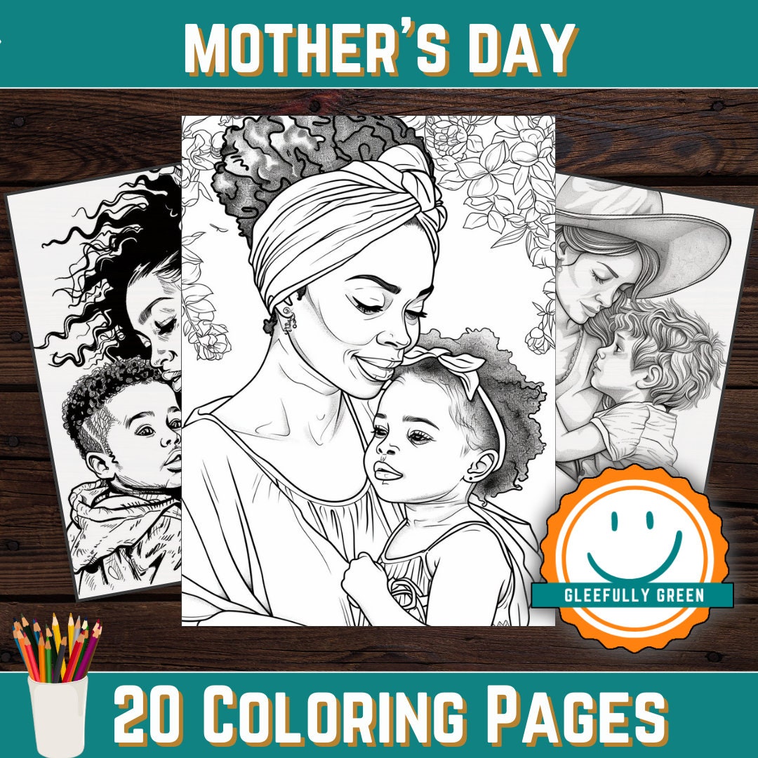 30 Lovely Mother's Day Coloring Pages for Adults and Kids Digital ...