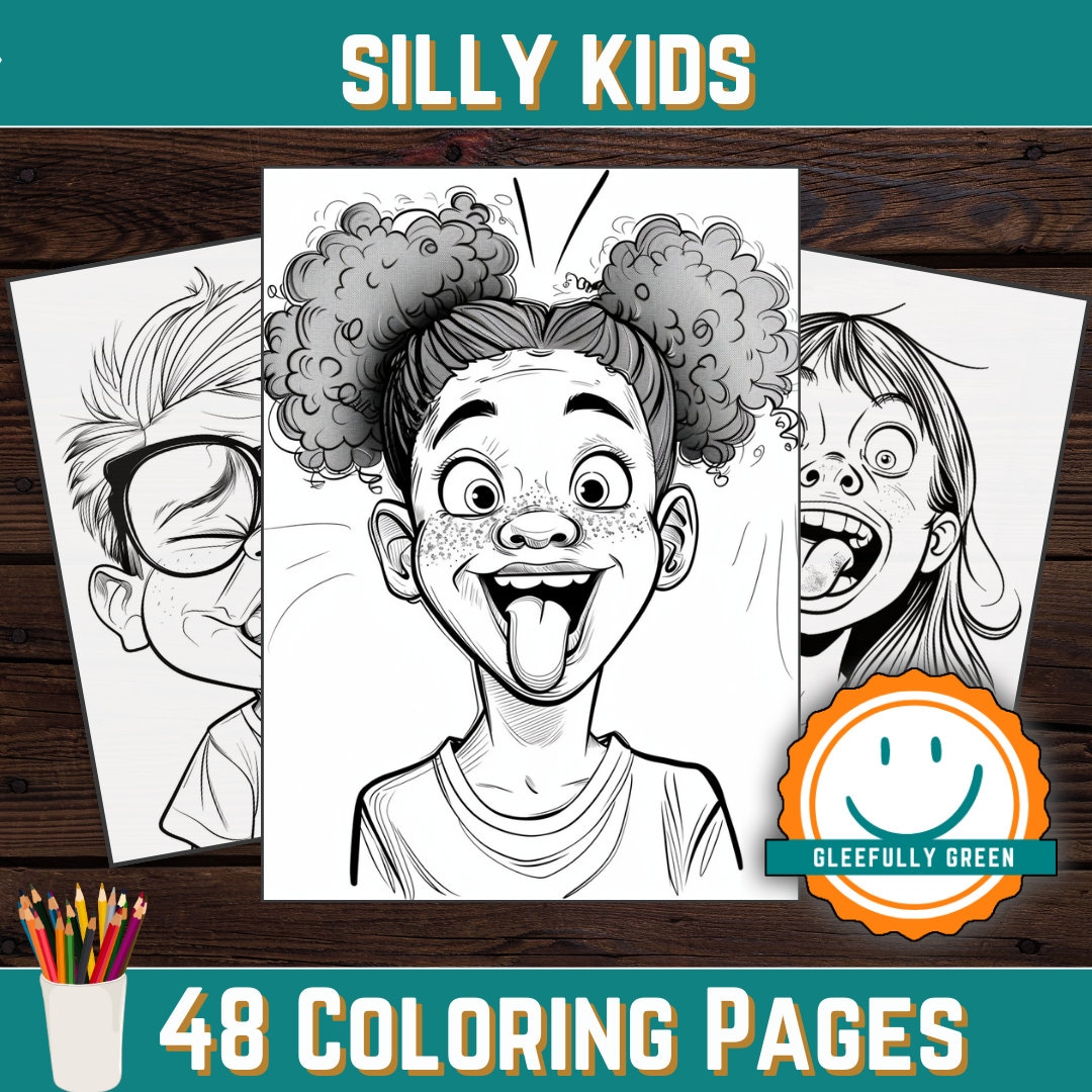 48 Silly Kids Making Funny Faces Coloring Pages for Kids and Adults ...