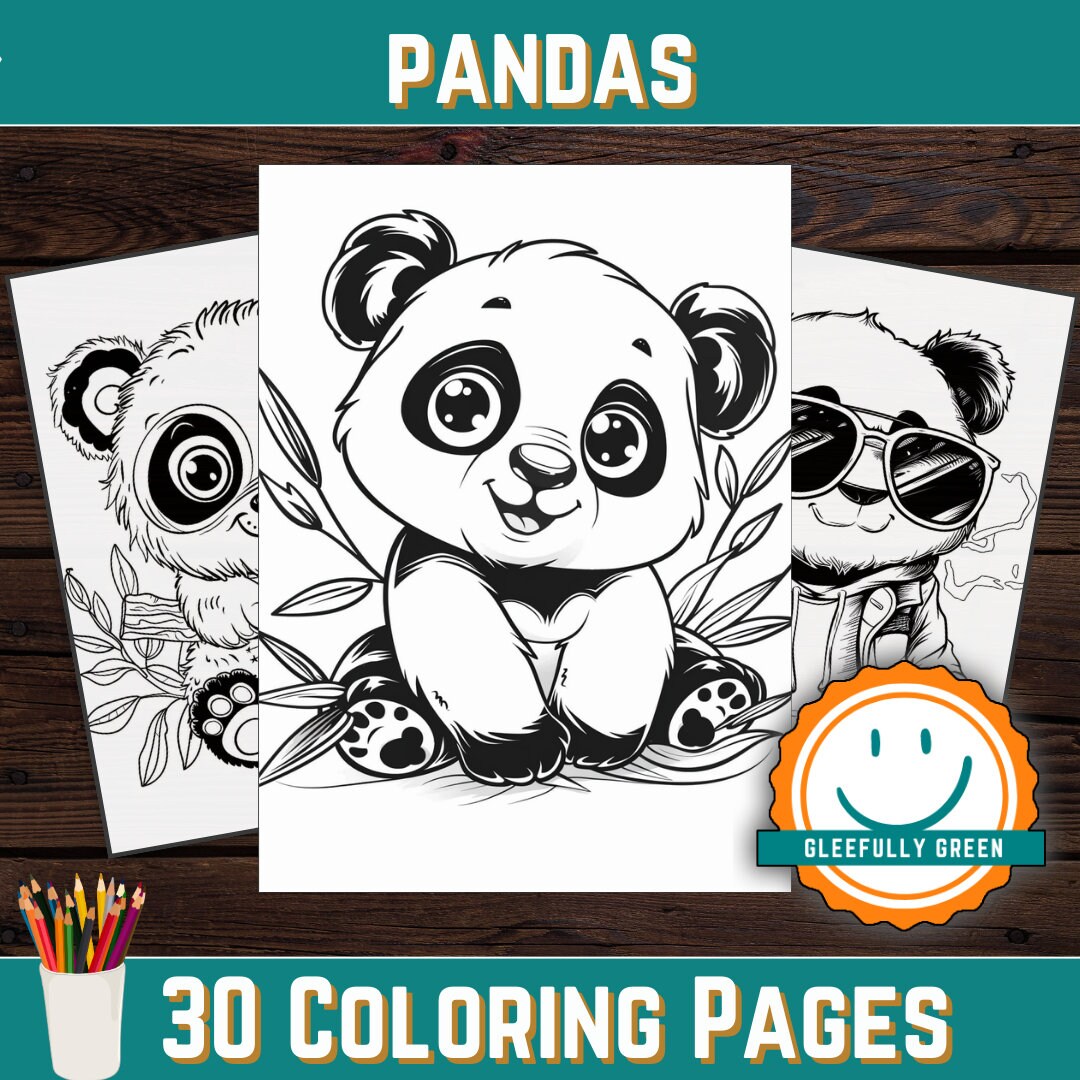 30 Baby Panda Coloring Pages for Adults and Kids Digital Download ...