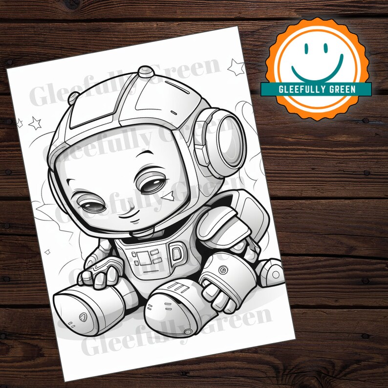 26 Cute Robot Coloring Pages for Adults and Kids Digital Download ...