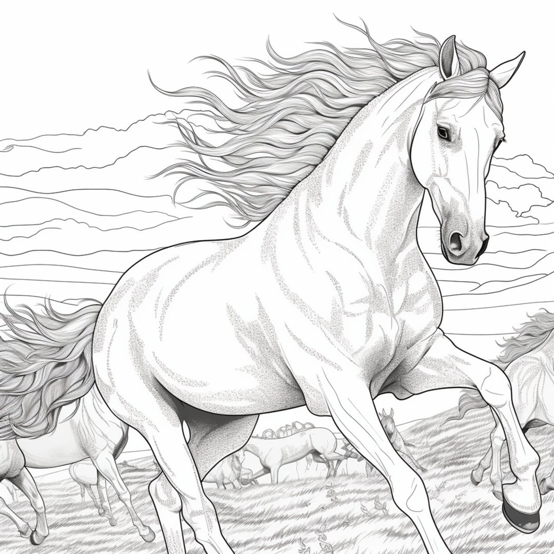 VOL. 1 20 Printable Horse Coloring Pages VOL. 1 for Kids - Etsy Australia