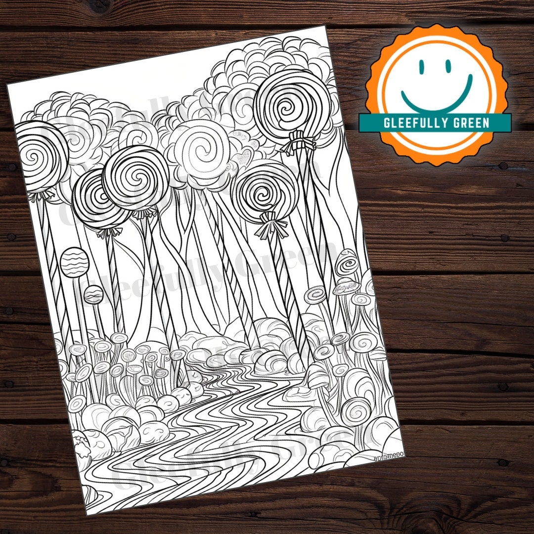 30 Candyland Coloring Pages for Adults and Kids Digital Download ...