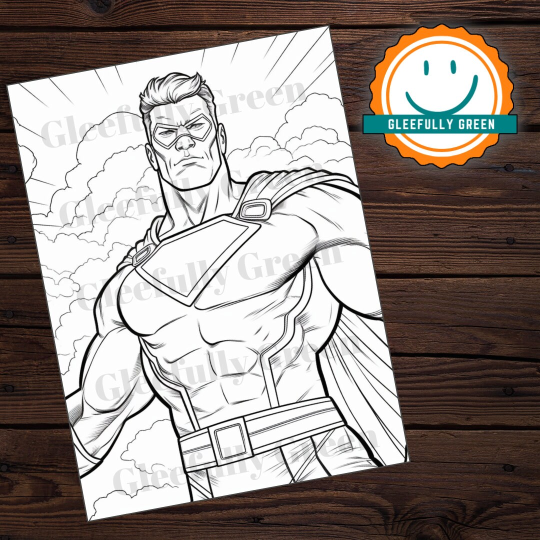 12 Awesome Superheroes Coloring Pages for Adults and Kids Digital ...