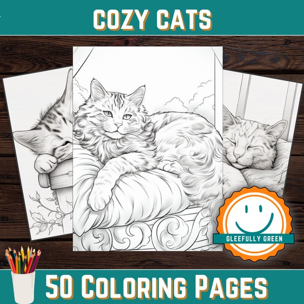 Cute Cat Coloring Pages for Kids and Adults: Printable Digital - Etsy