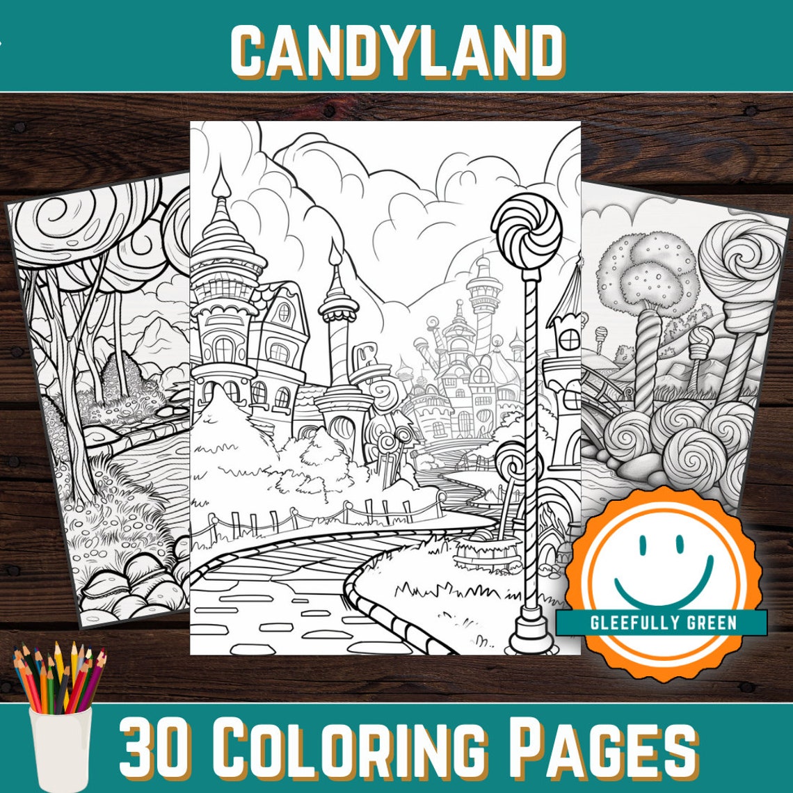 30 Candyland Coloring Pages for Adults and Kids Digital Download ...