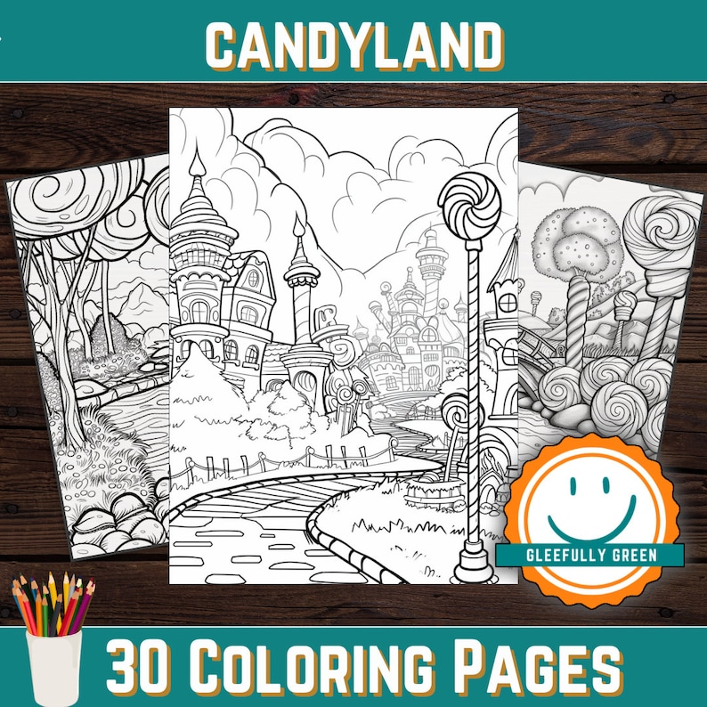 30 Candyland Coloring Pages for Adults and Kids Digital Download ...