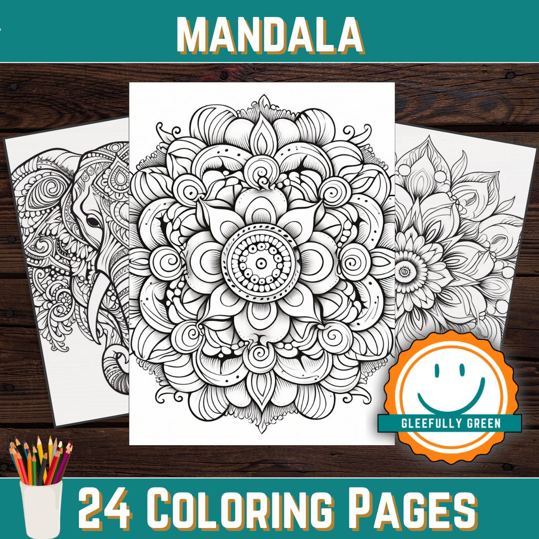 24 Printable Mandala Coloring Pages for Adults and Kids Digital ...