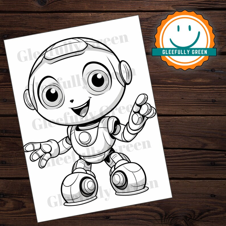 26 Cute Robot Coloring Pages for Adults and Kids Digital Download ...