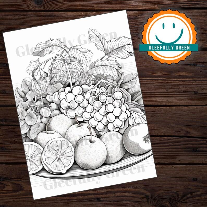 20 Tasty Juicy Fruit Coloring Pages for Adults and Kids Digital ...
