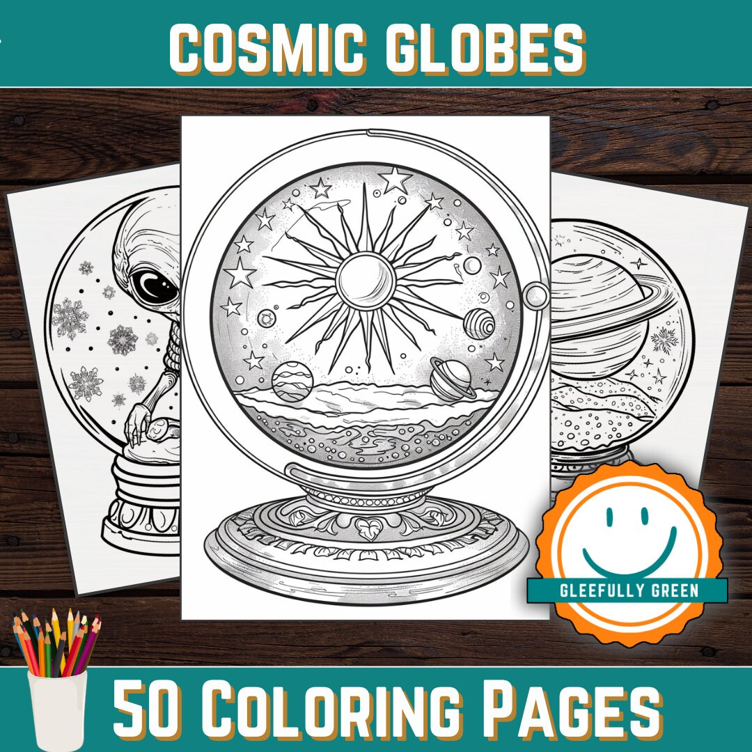 50 Printable Cosmic Snow Globes Coloring Pages for Kids and Adults ...