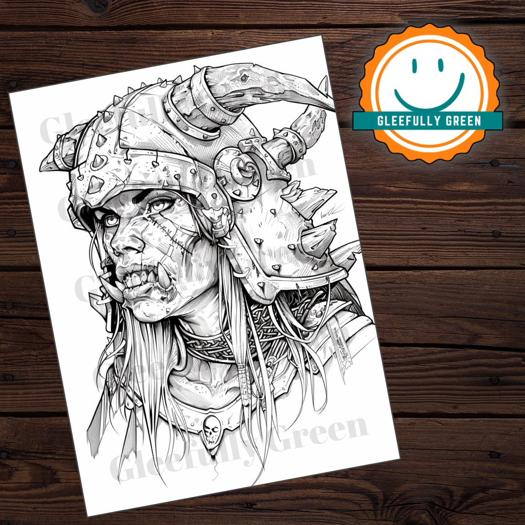 30 Printable Orc Warrior Women Coloring Pages for Kids and Adults ...