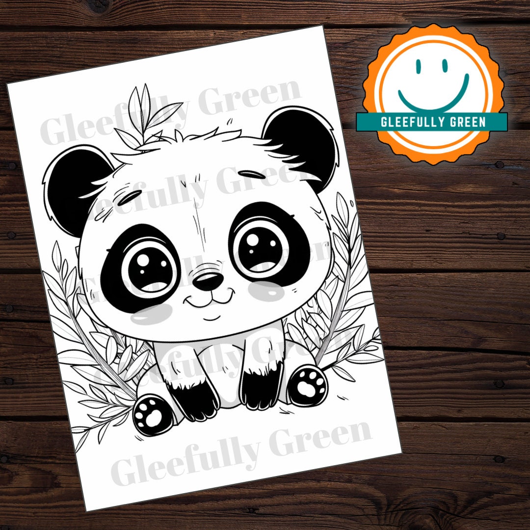 30 Baby Panda Coloring Pages for Adults and Kids Digital Download ...