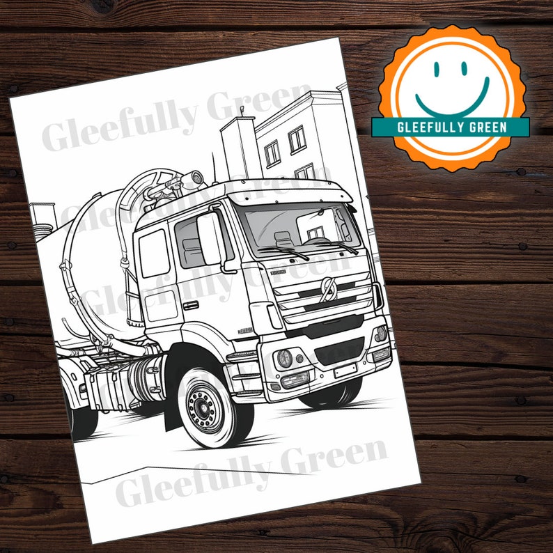 17 Construction Trucks Coloring Pages for Adults and Kids Digital ...