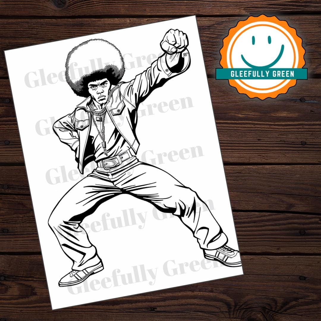 50 Afro Coloring Pages for Adults and Kids, Digital Download, Grayscale ...