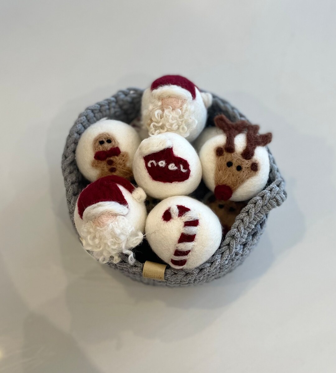 Needle Felted Christmas Baubles 3 for 13.50 - Etsy UK