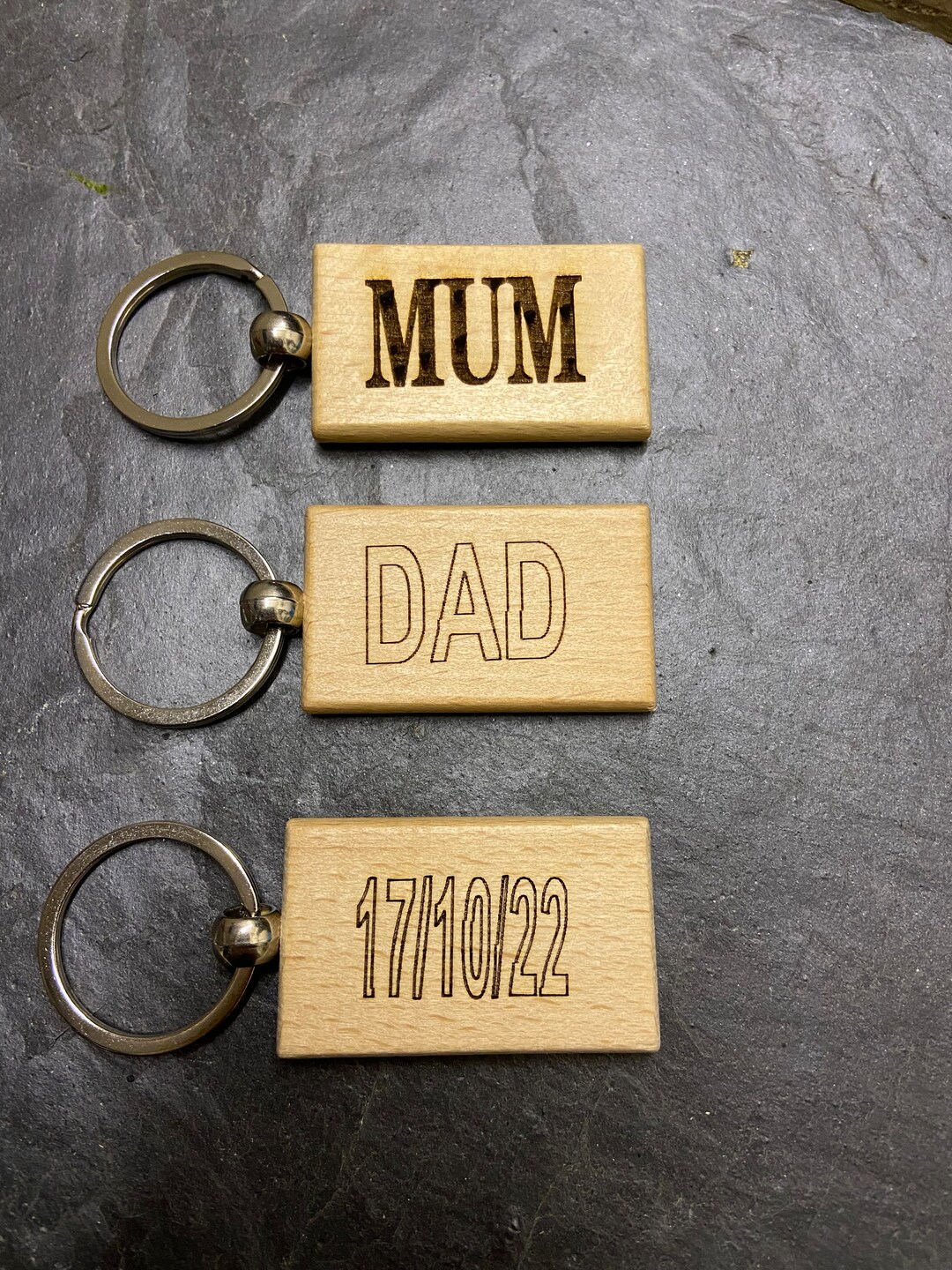 Personalized Wood Key Chain Handmade Key Chain Soft Wood Wood Square ...