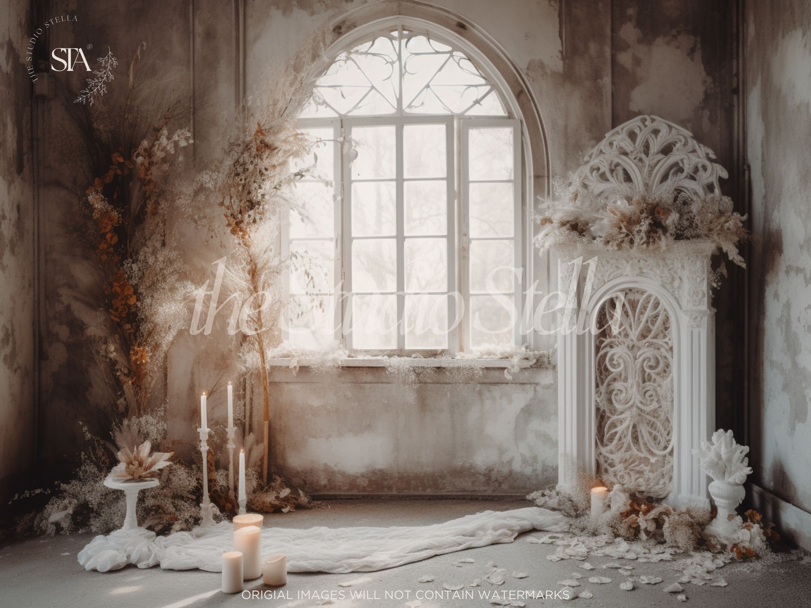 8 X White Arched Window Backdrop Overlays - Wedding Overlays for ...