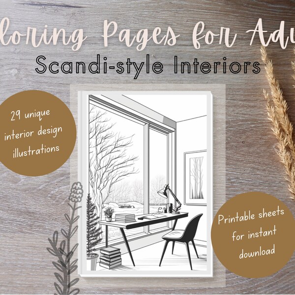 Interior Design Coloring Books - Etsy