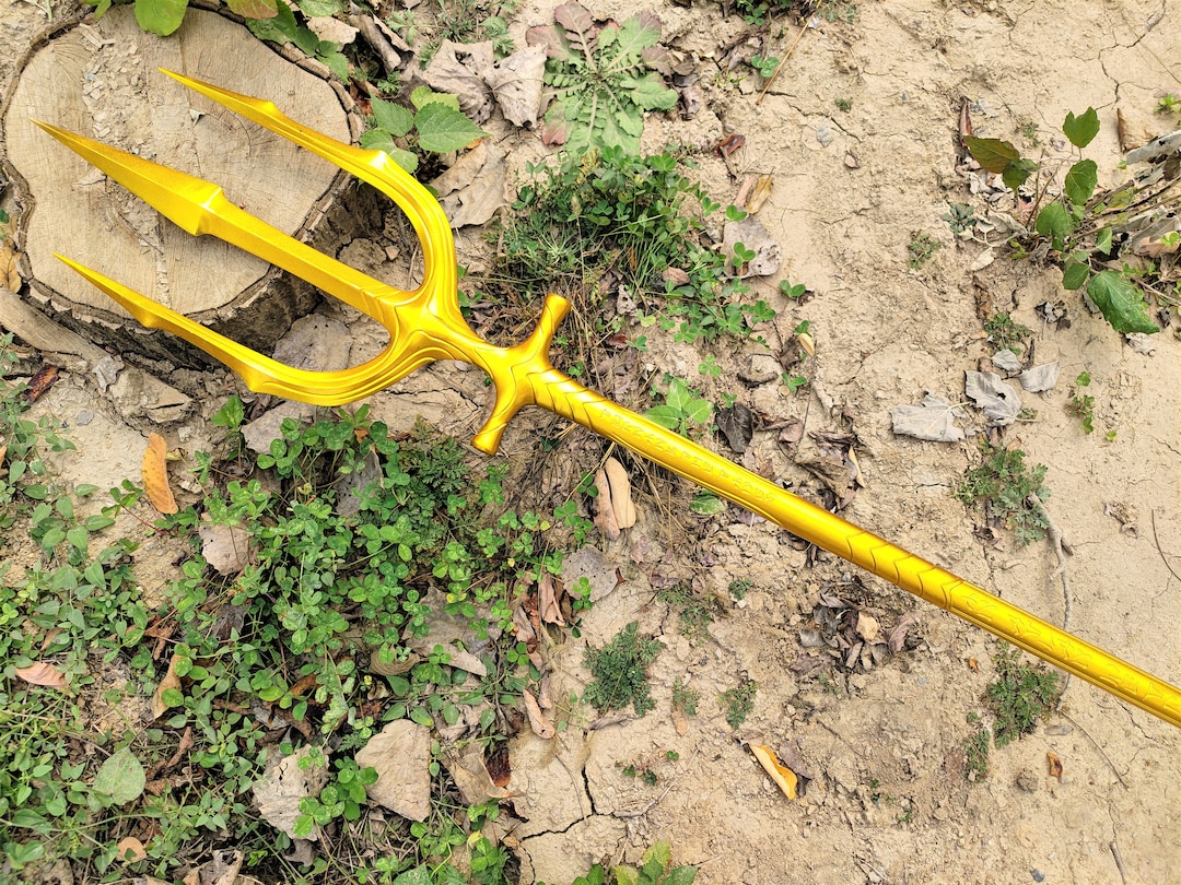Aquaman Trident 1:1 Metal,king Atlan's Gold Trident, Aquaman Cosplay ...