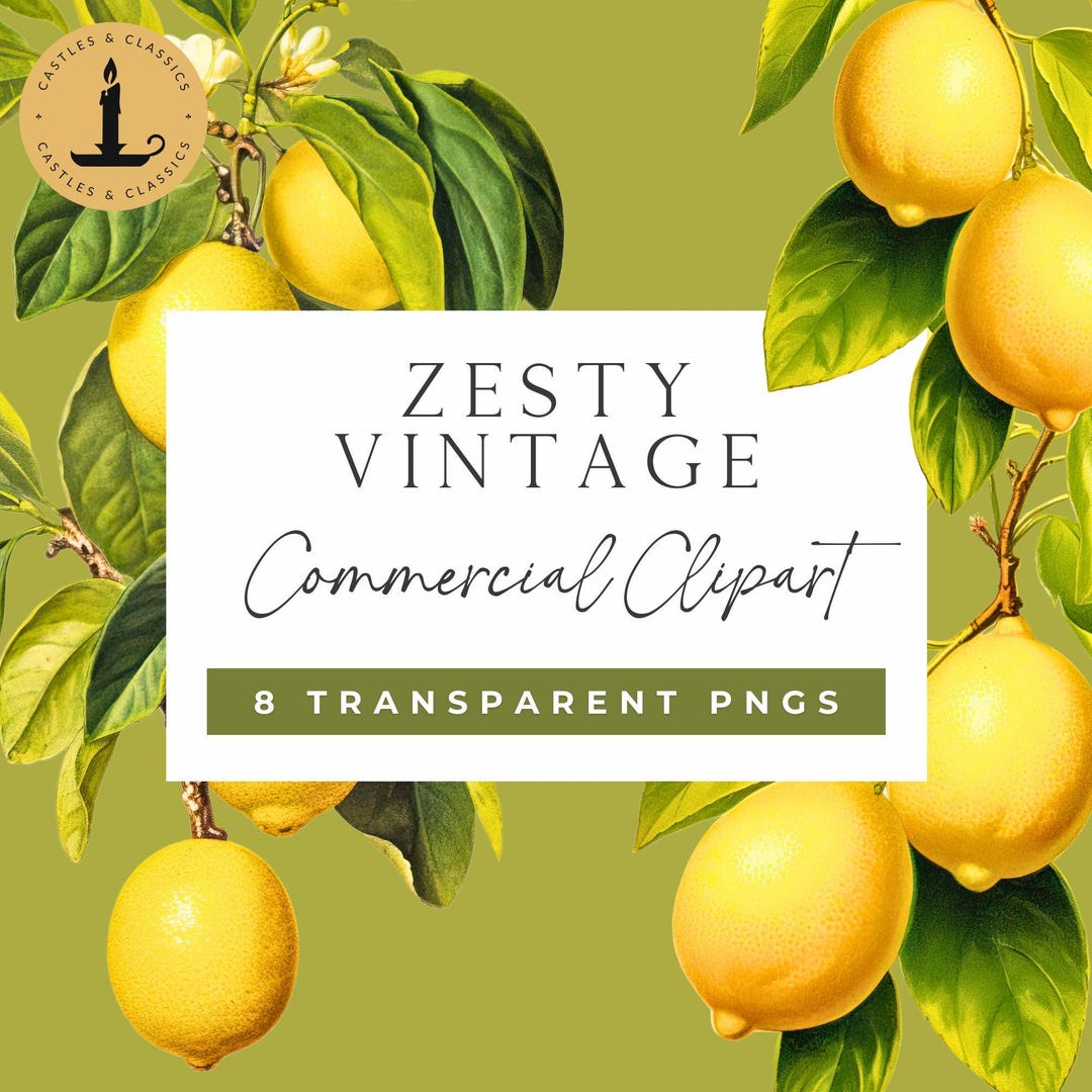 WATERCOLOR LEMON Clipart Zesty Lemons Watercolour Vintage Botanical ...