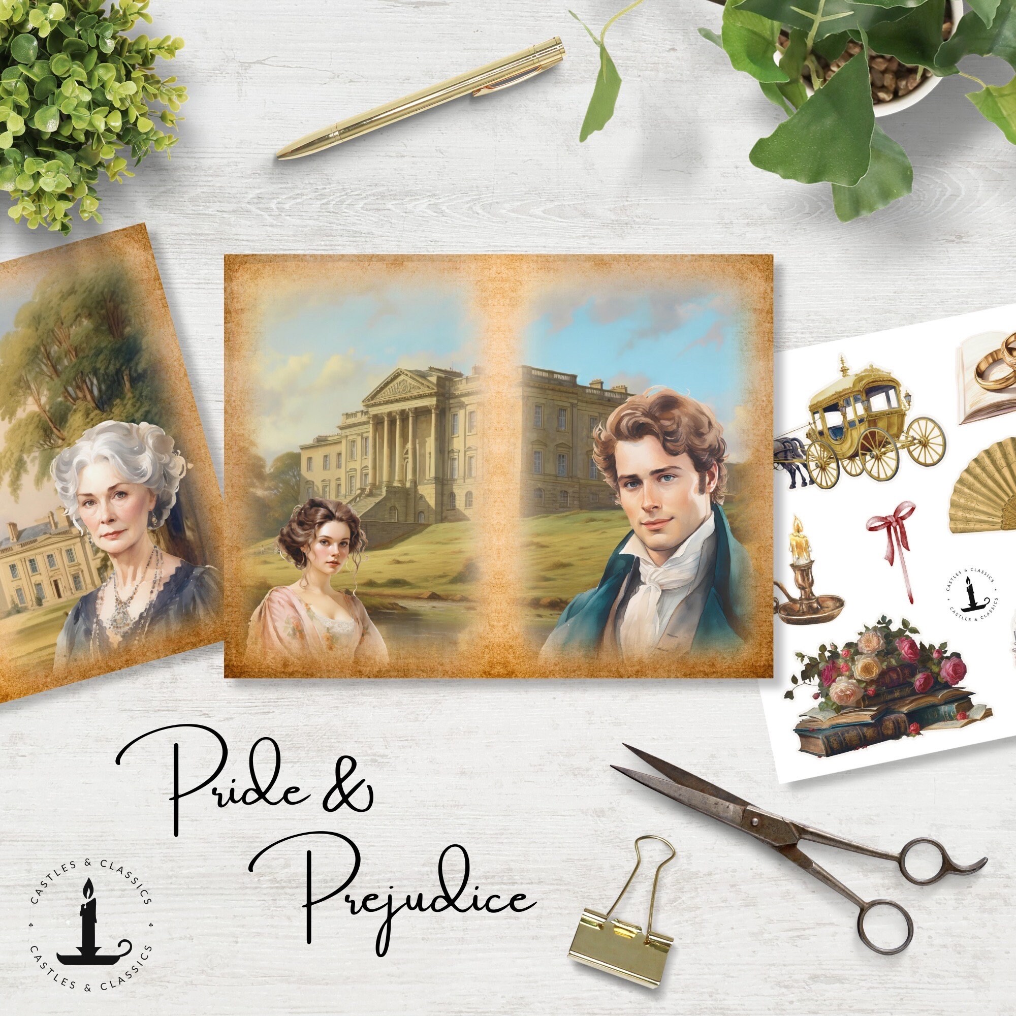 Pride and Prejudice, Junk Journal Digital Kit, Scrapbooking Supplies ...