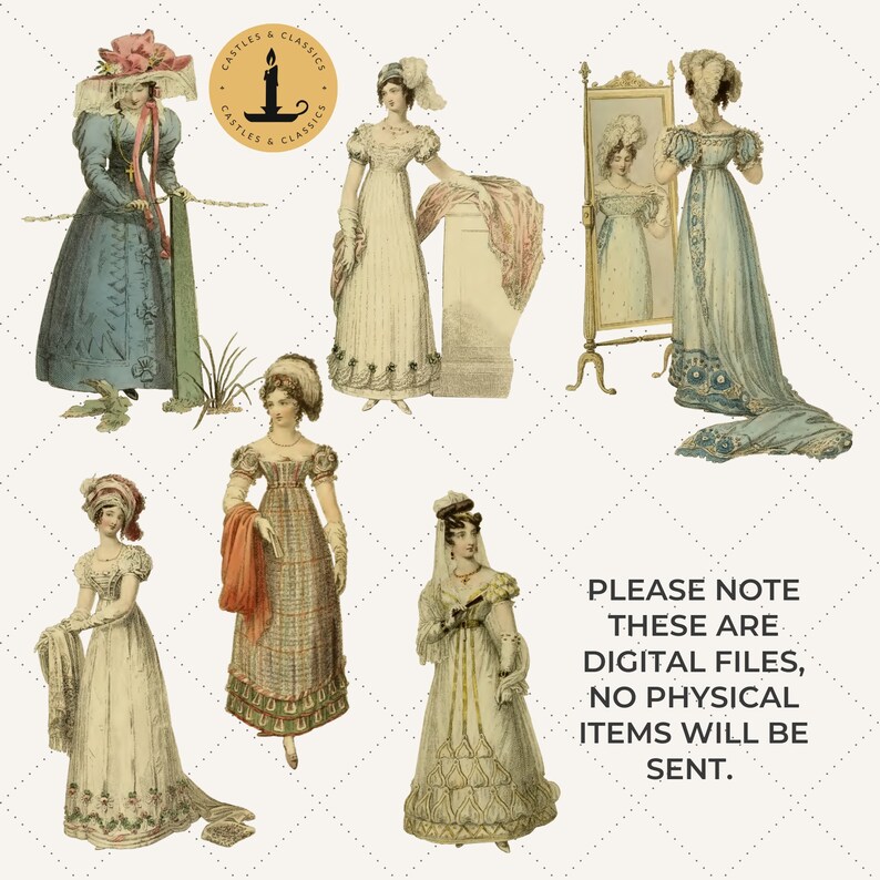 Regency Fashion Plates Crafting Clipart Junk Journal - Etsy