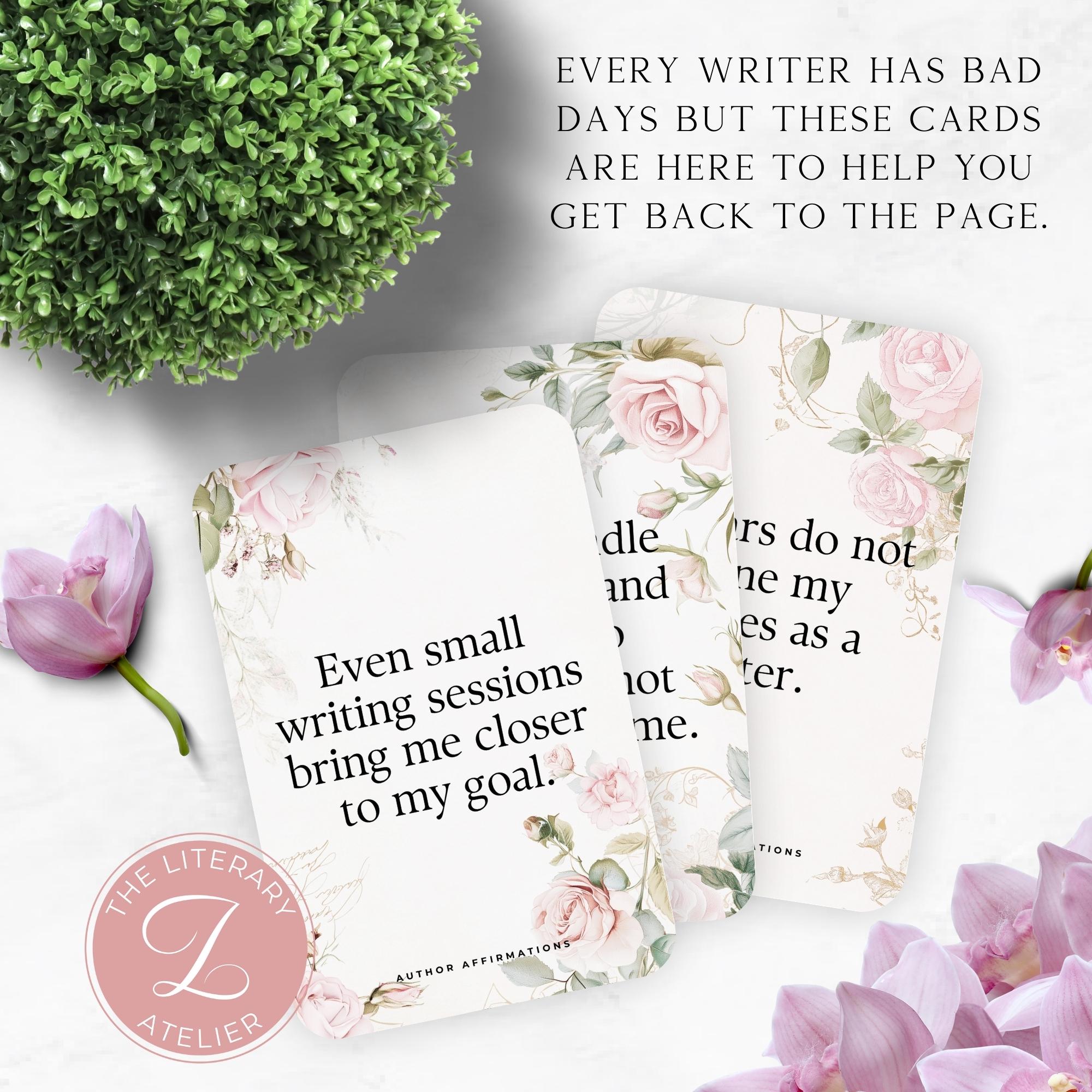 AFFIRMATION CARDS Historical Romance Author Card for Writers Writer ...