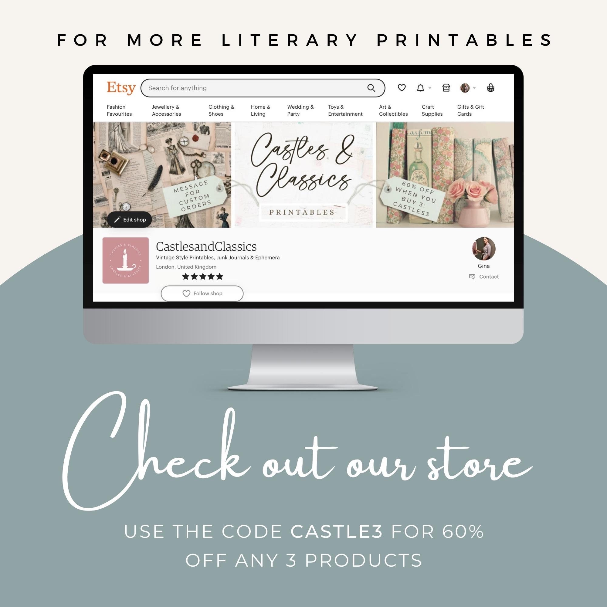 BOOKCASE Whimsical Volumes Clipart Bookcase Cozy Light Academia Bookish ...