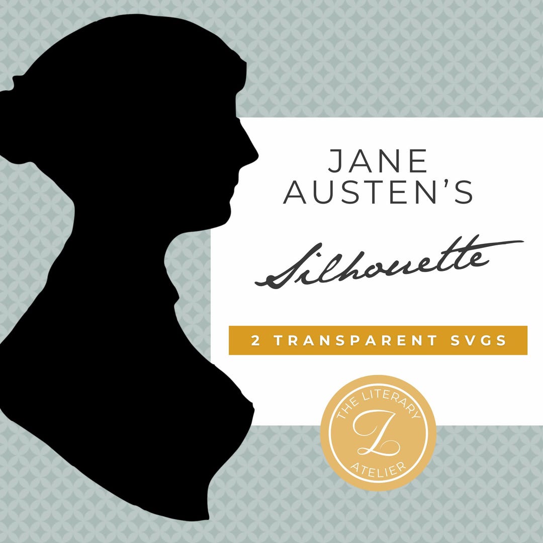 JANE AUSTEN SVG Silhouette Clipart Pride and Prejudice Commercial Use ...
