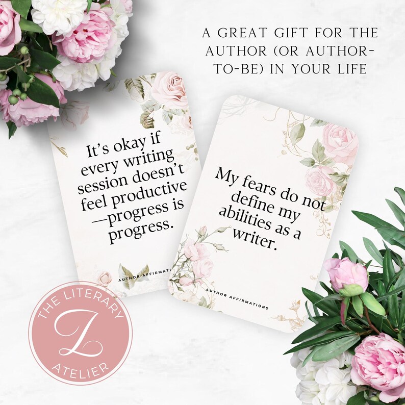 AFFIRMATION CARDS Historical Romance Author Card for Writers Writer ...
