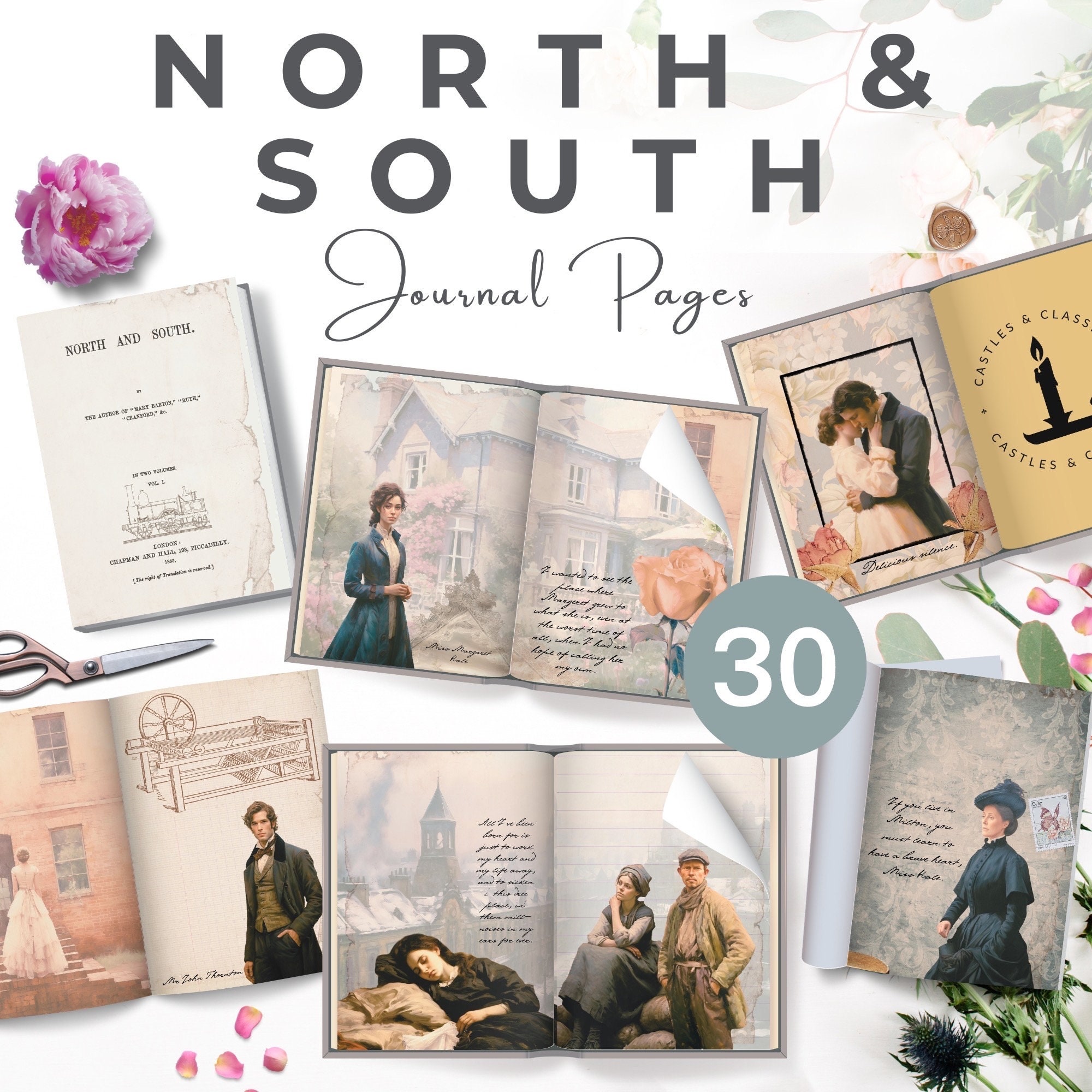North and South Journal Pages Elizabeth Gaskell Junk - Etsy
