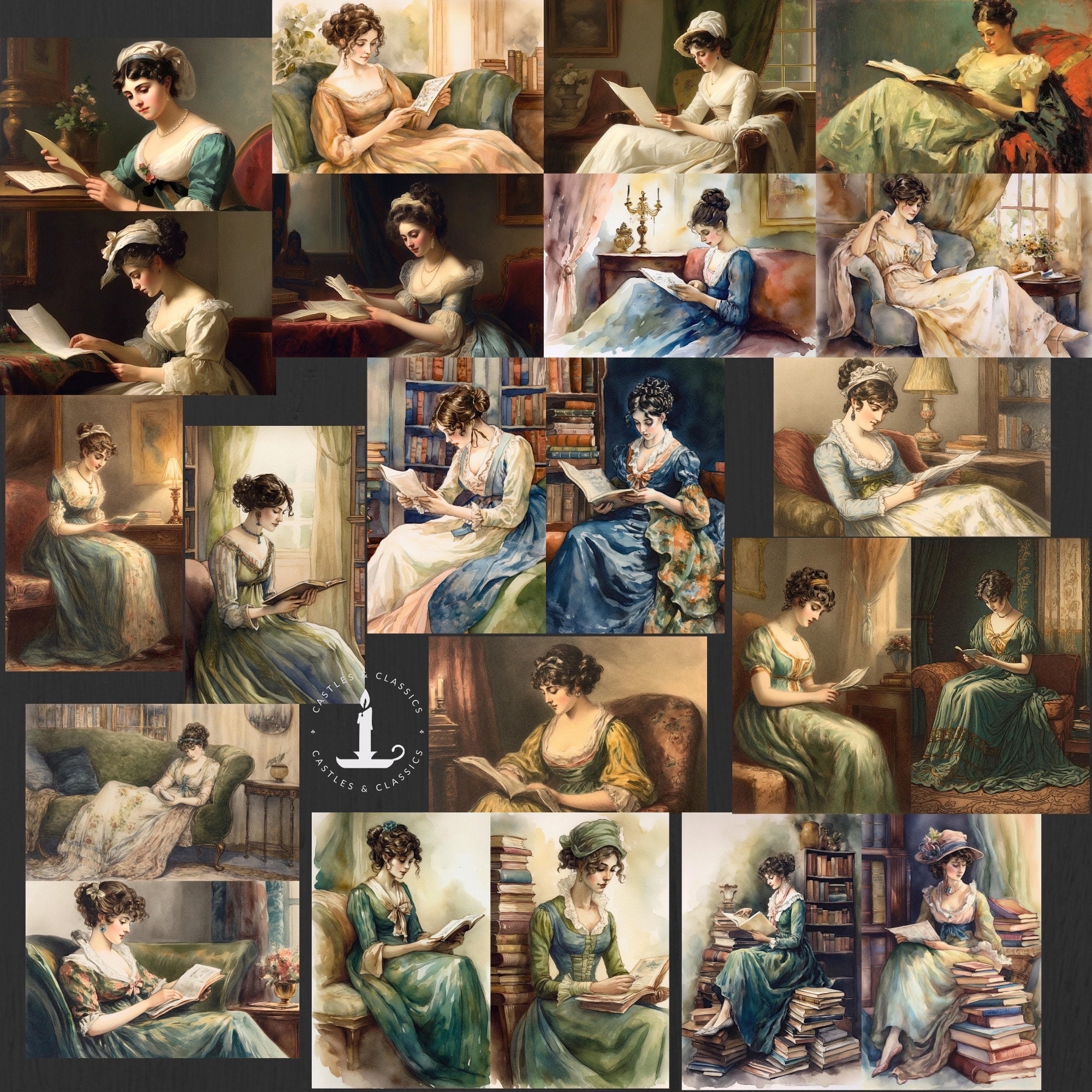 Regency Readers Fussy Cuts Pages, Junk Journal Papers, Jane Austen, Mr Darcy, Ephemera Bundle ...