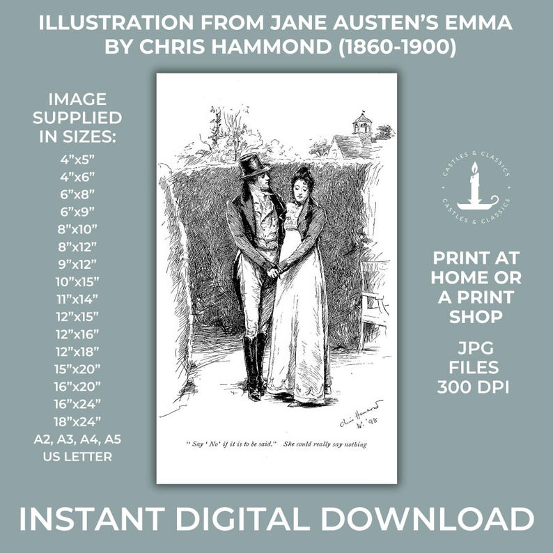 EMMA by JANE AUSTEN Book Illustration by Chris Hammond 1898 Digital ...