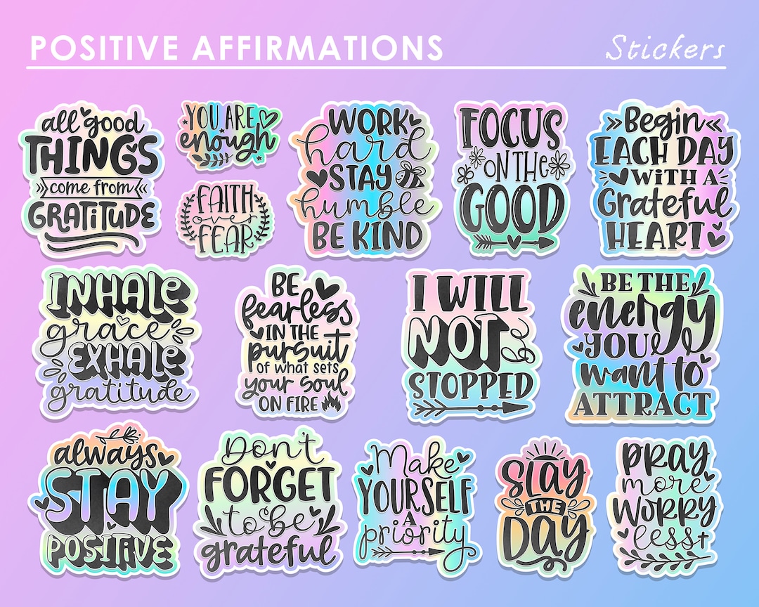 Positive Affirmations Stickers Sheet - Etsy