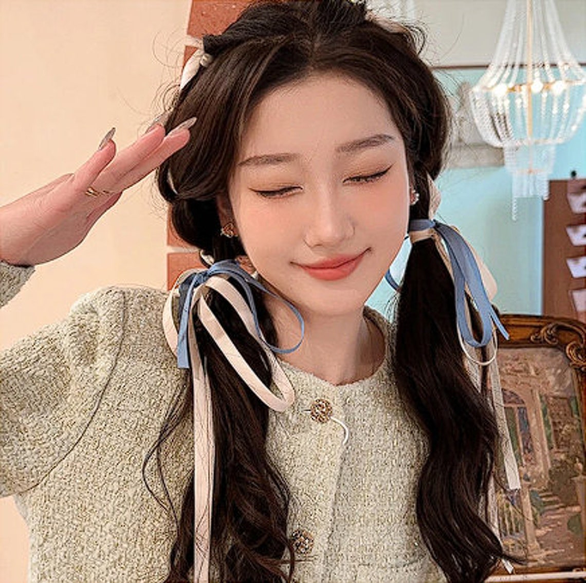 Cute Kawaii Hair Ribbons for Elegant Women and Girls Satin - Etsy