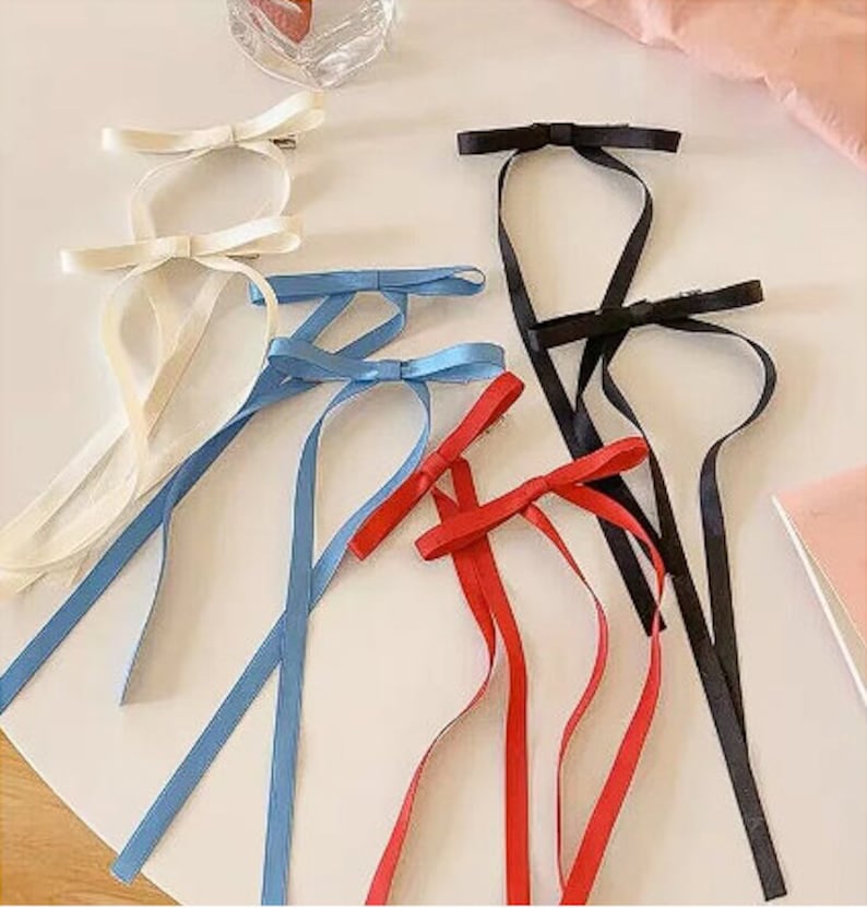 Cute Kawaii Hair Ribbons for Elegant Women and Girls Satin - Etsy