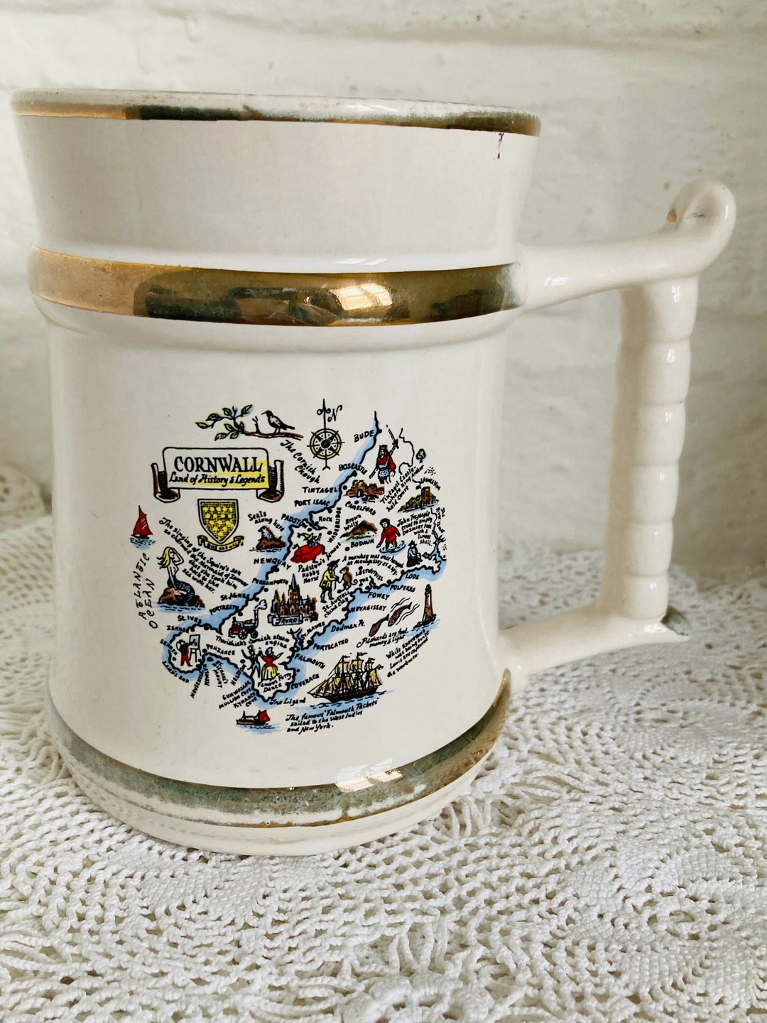 Vintage Cornish Tankard Cornwall Beer Mug Land of History and Legends ...