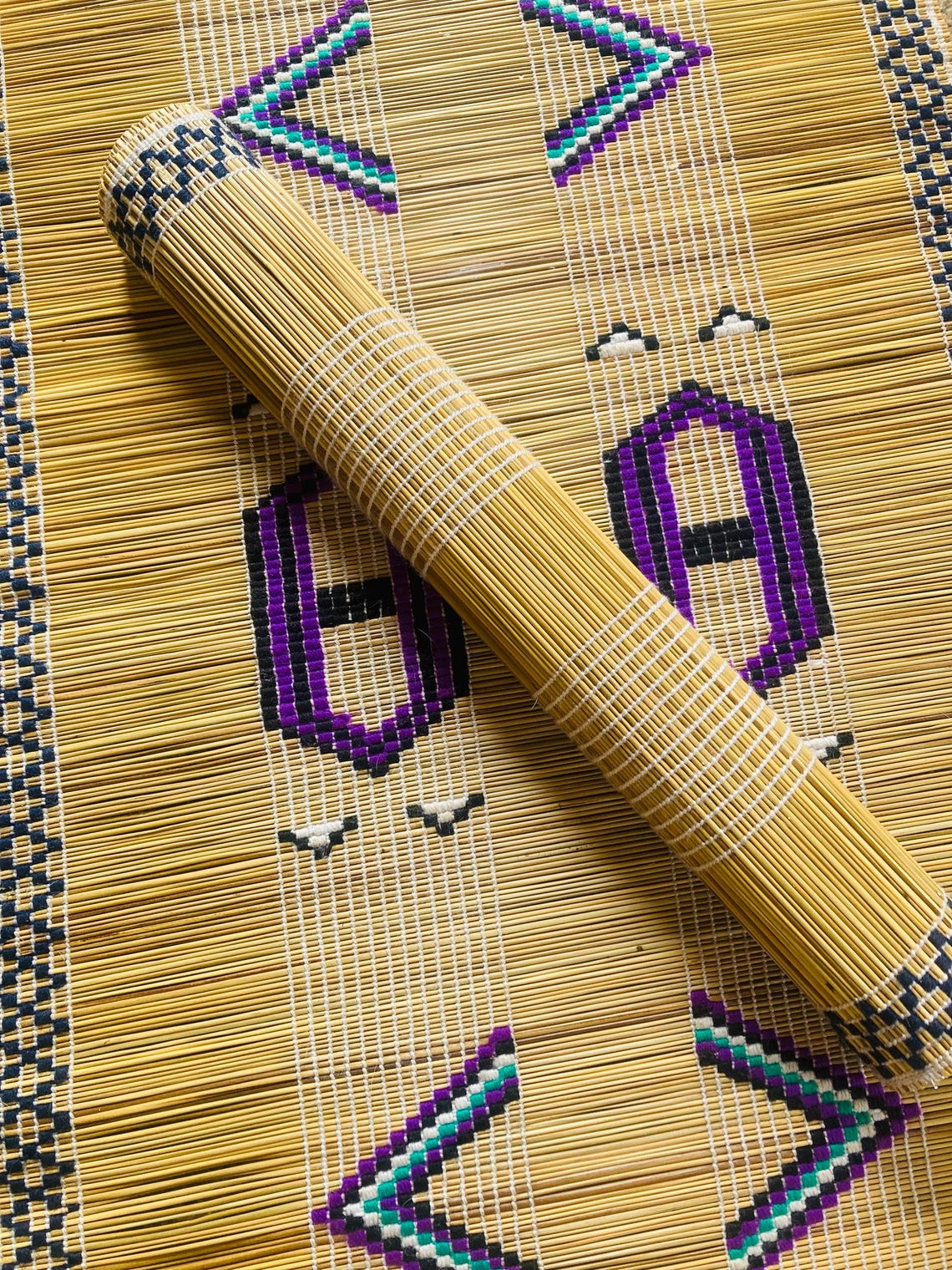 Vintage African Zulu Woven Reed Mat, Pair of African Table Runners ...